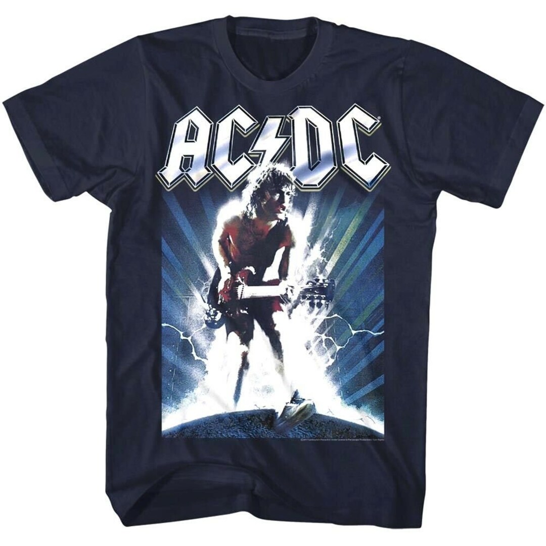ACDC Shirt Chrome Guitar Shredding Adult T-shirts AC/DC Rock Music Band ...