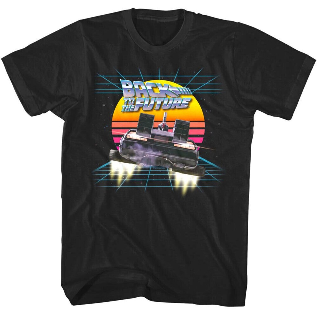 Back to the Future 80's Synthwave Sunset Adult T Shirt - Etsy