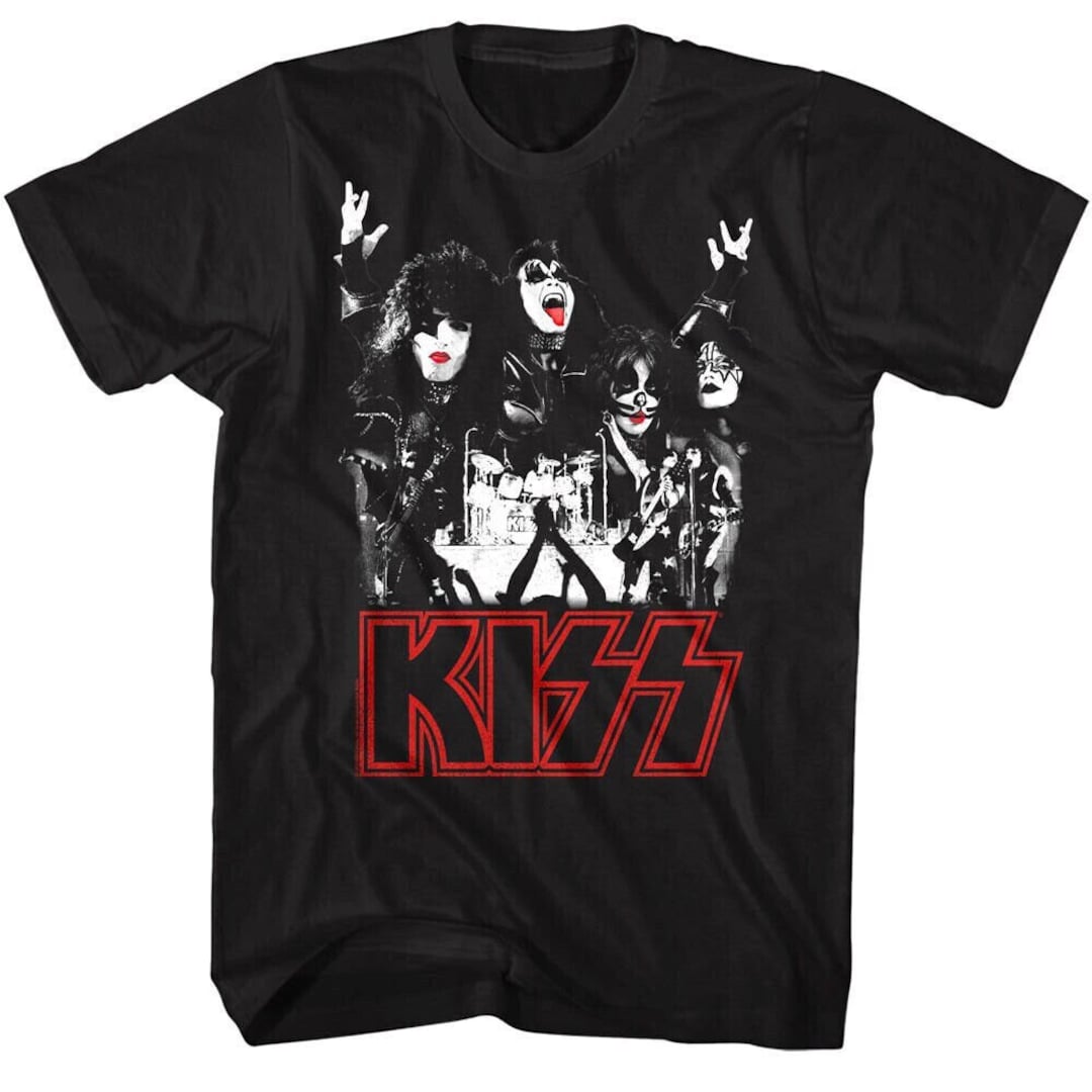 KISS Band Adult T-shirt Gold Concert Heavy Metal Glam Rock Merch - Etsy