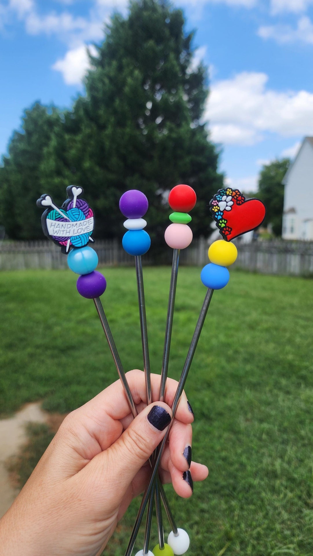 9.5in Long Novelty Ami Sticks Set of 2 for Amigurumi, Crochet Sewing ...