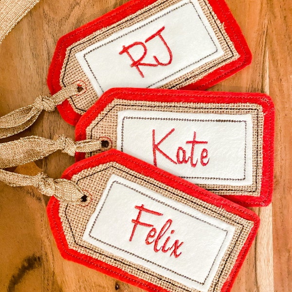 Burlap Name Tags - Etsy