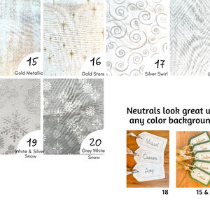 WHITE BACKGROUND Embroidered Stocking Tags Name Personalized Custom ...