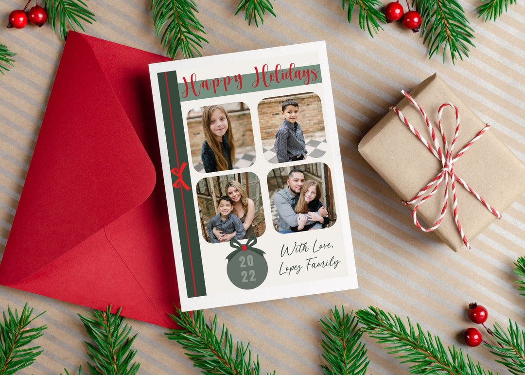 Editable Christmas Holiday Card - Using Canva Free - 4 Different ...