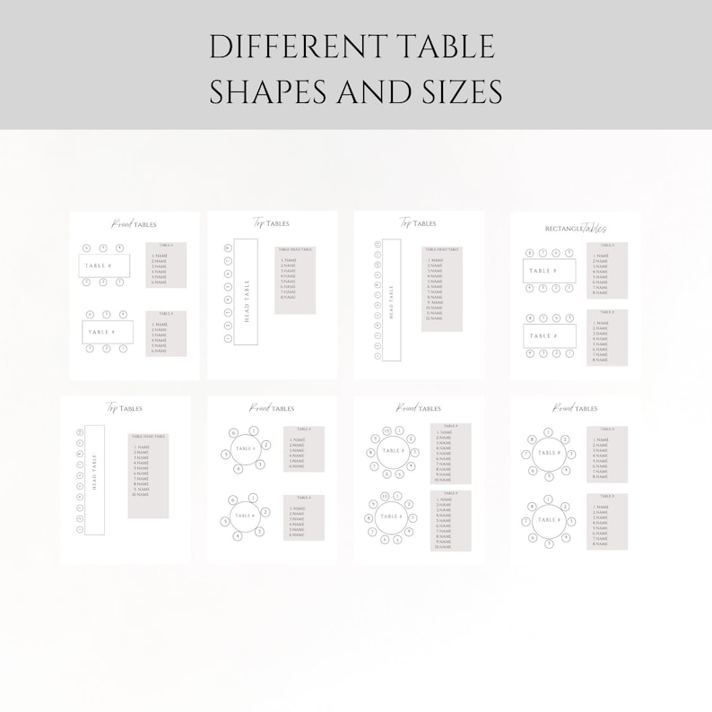 Wedding Seating Chart Planner, Printable Editable Seating Plan, Seating ...