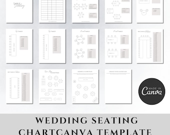 Editable Wedding Seating Chart Planner, Printable Seating Plan, Seating ...