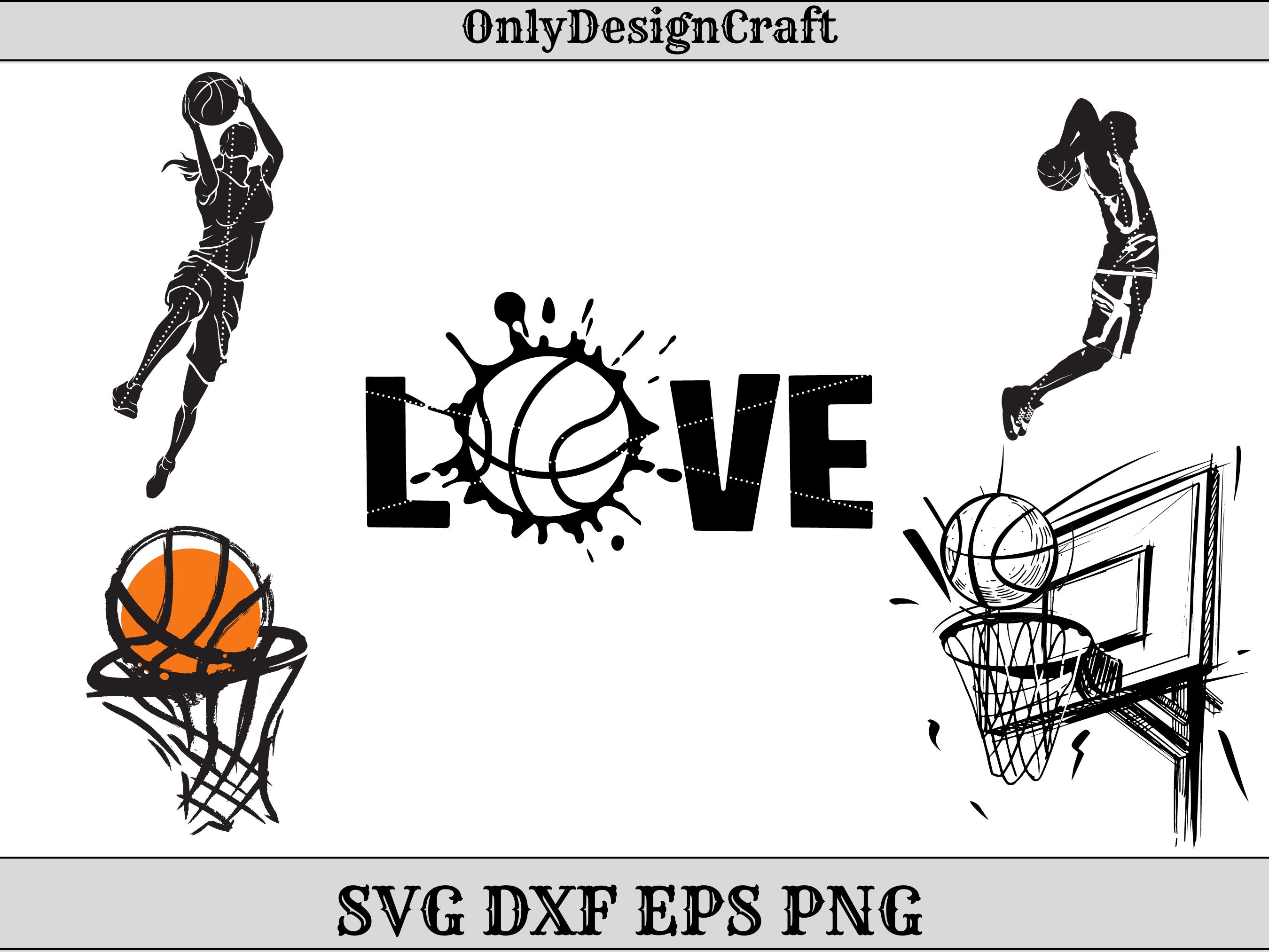 Silueta de baloncesto / Silueta deportiva / Balón de baloncesto SVG ...