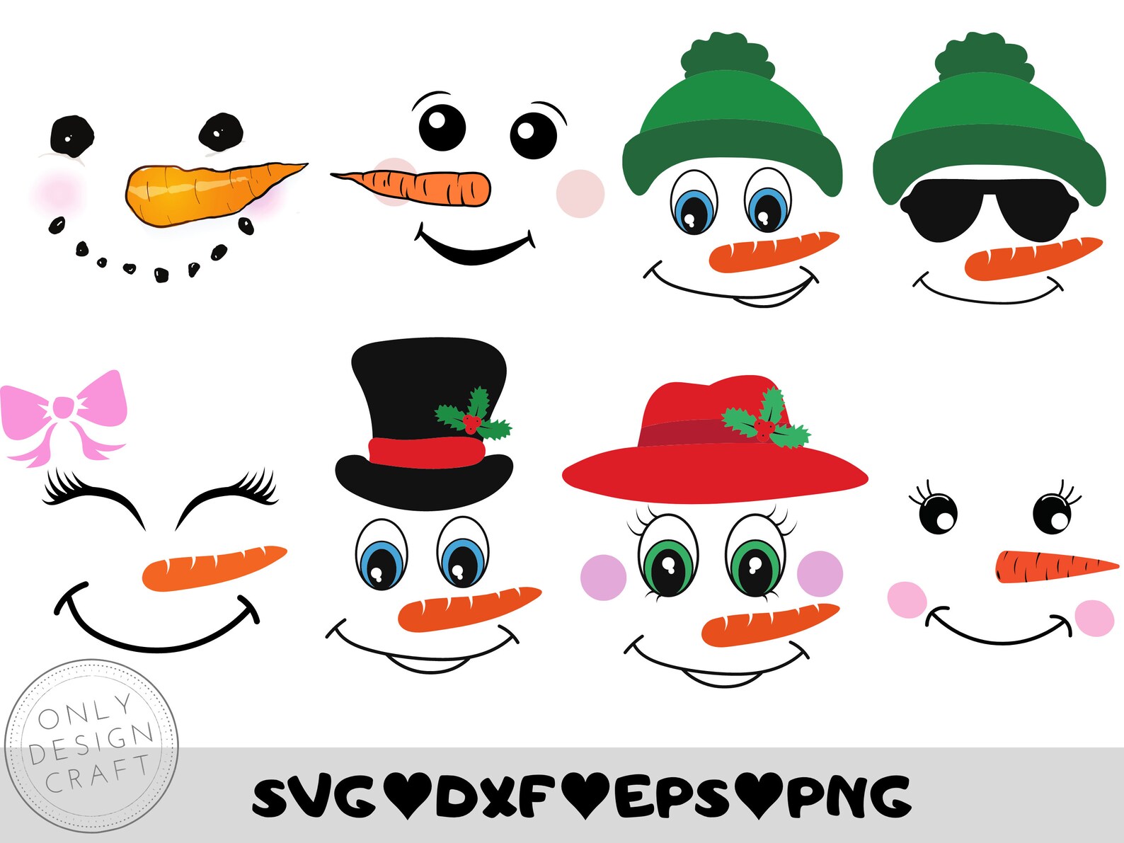 8-snowman Svg,snowman Face Svg,christmas Svg,snow Silhouette,snowman ...