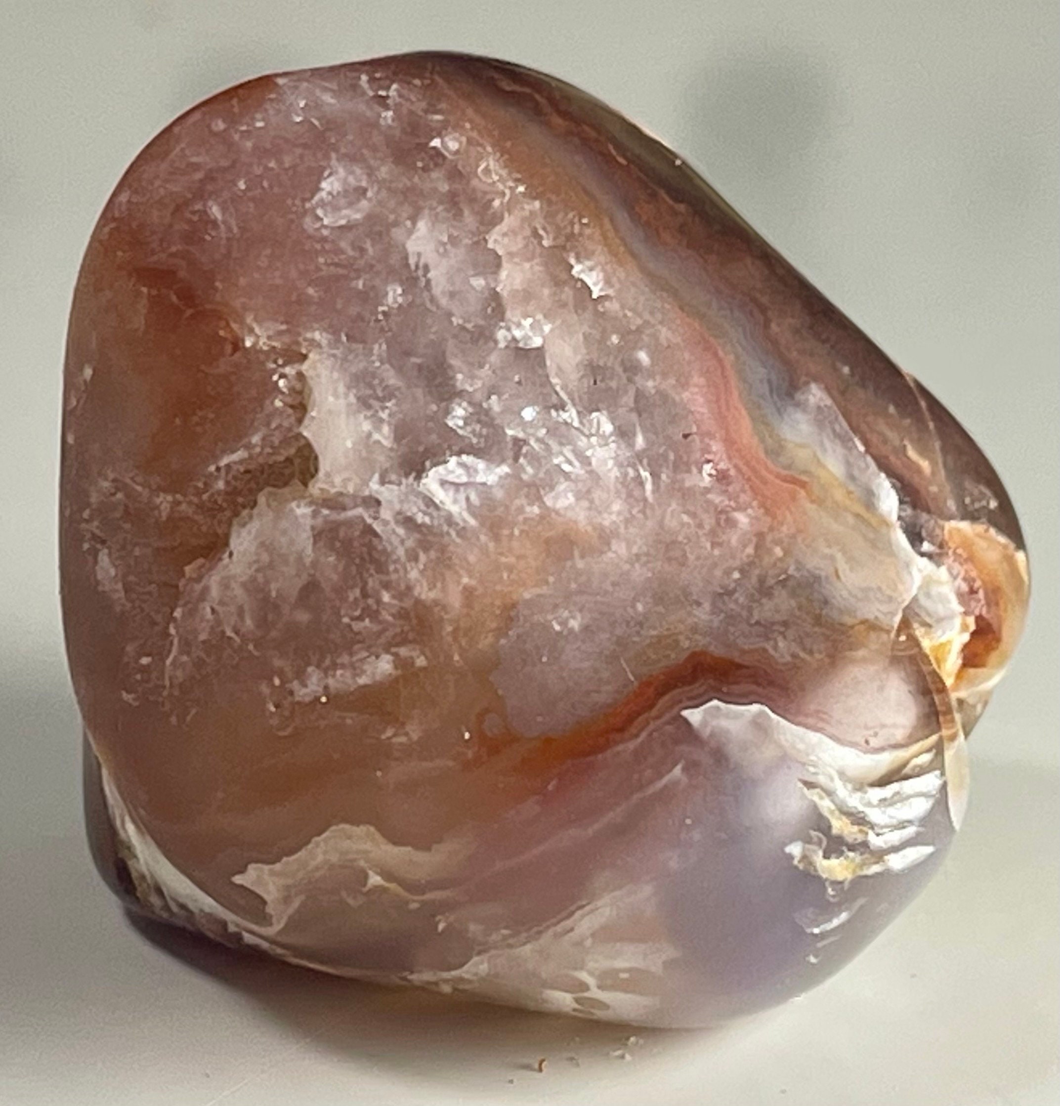 1/2 Lb Polished Oriental Fire Agate Chalcedony Quartz Crystal 8.1 Oz ...