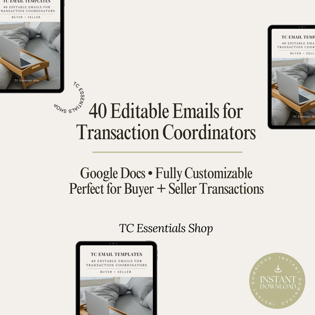 Transaction Coordinator Email Templates | Buyer & Seller | Google Docs ...