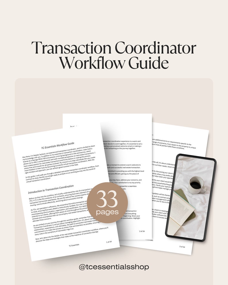 Transaction Coordinator Workflow Guide | TC Guide | Contract to Close ...