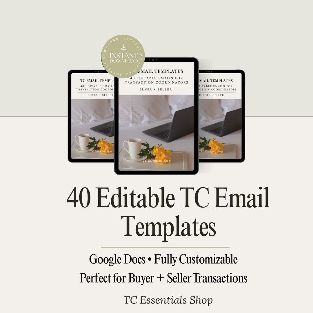 40 Transaction Coordinator (TC) Email Templates | Editable Google Docs ...