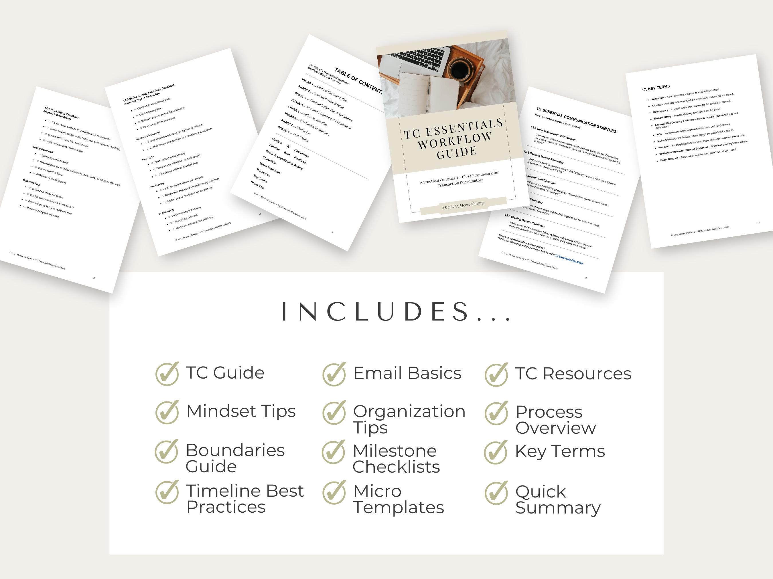 Transaction Coordinator Workflow Guide | 40-page TC Checklist Template ...