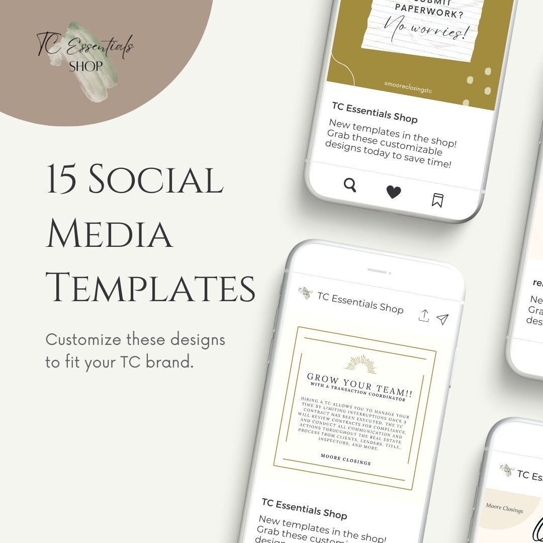 Real Estate TC Social Media Templates: Canva Editable (15 Templates) - Etsy