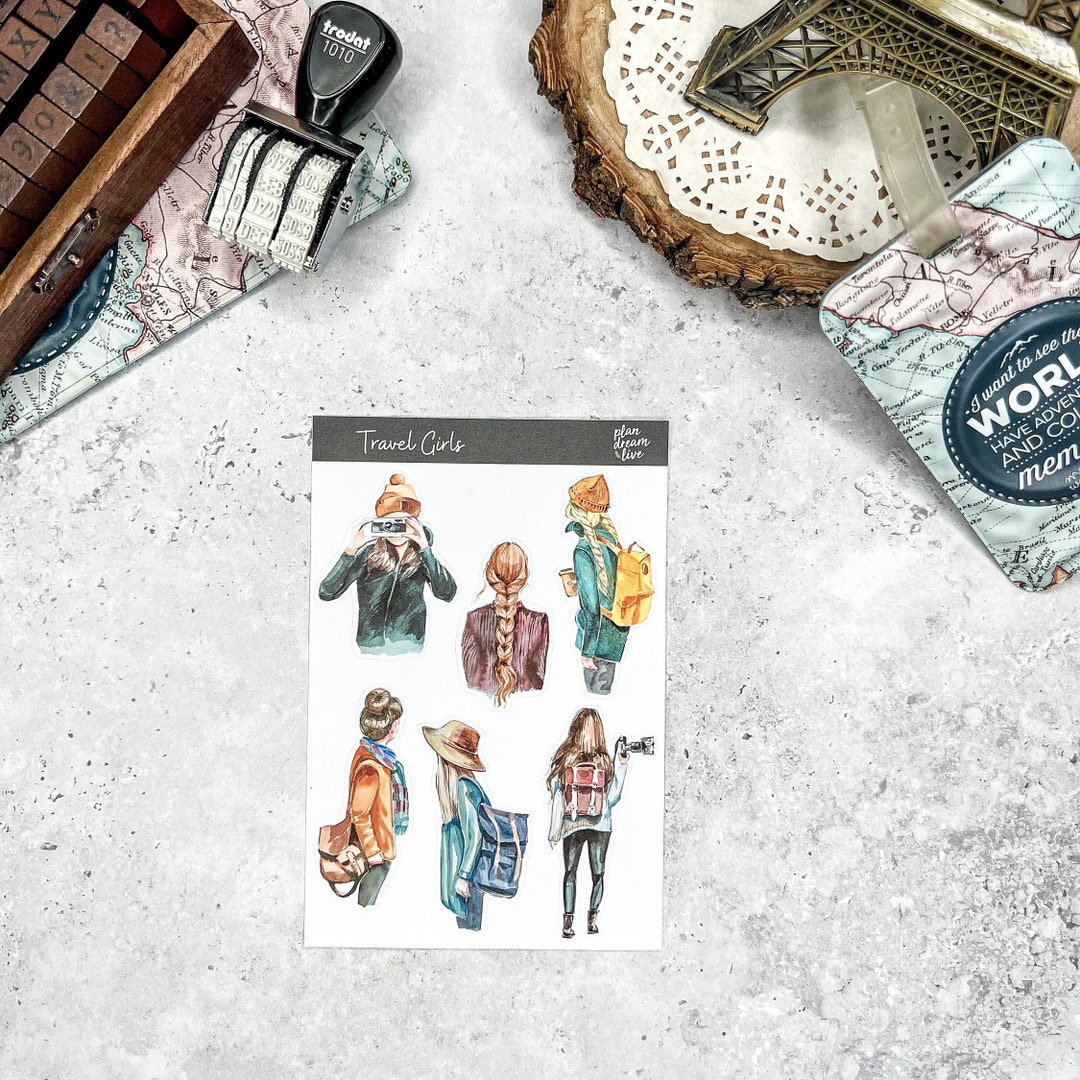 Travel Girls Sticker Sheet Bullet Journal Stickers Planner - Etsy