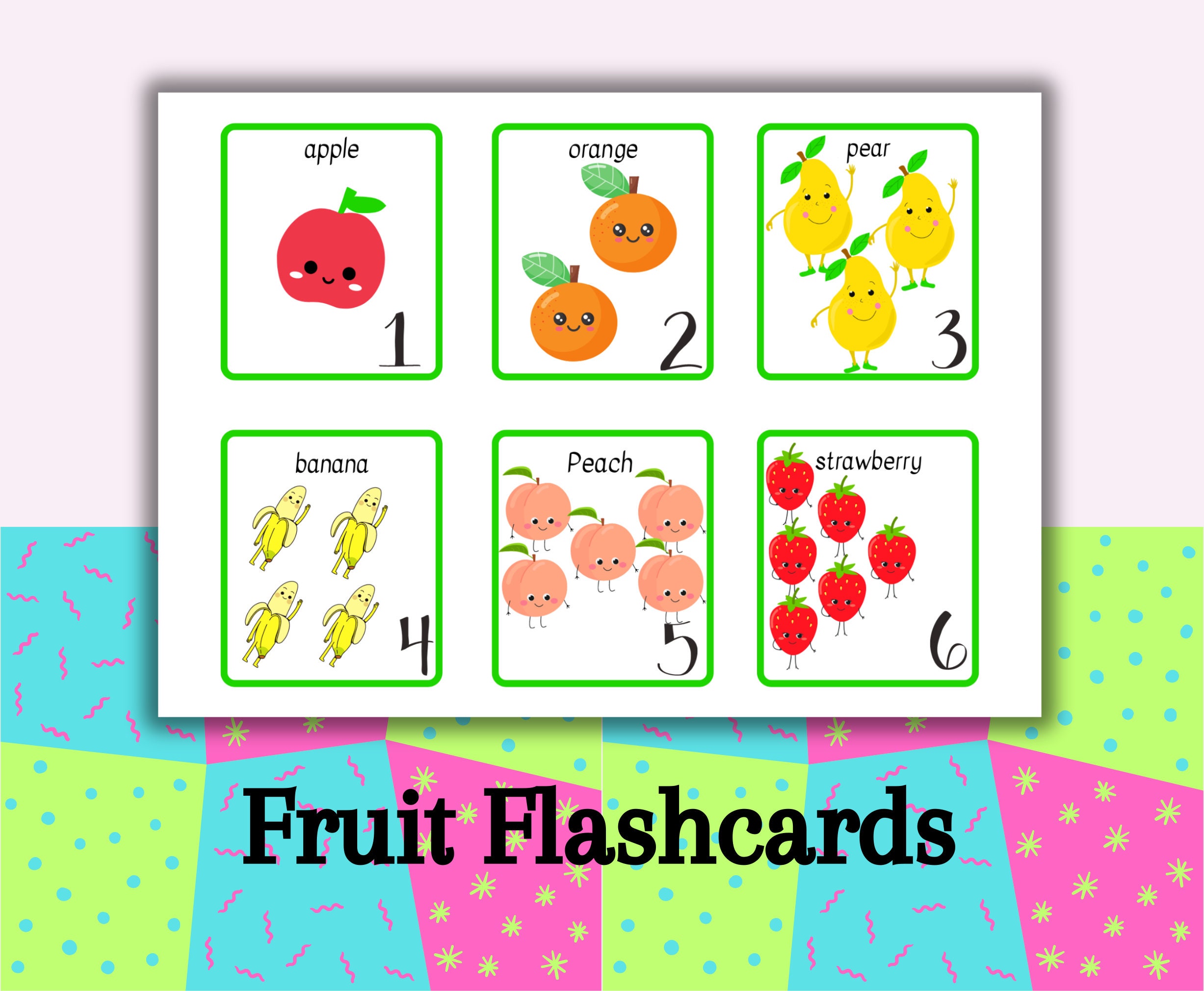 Printable and Cut Out Fruit Flashcards Educational and - Etsy UK