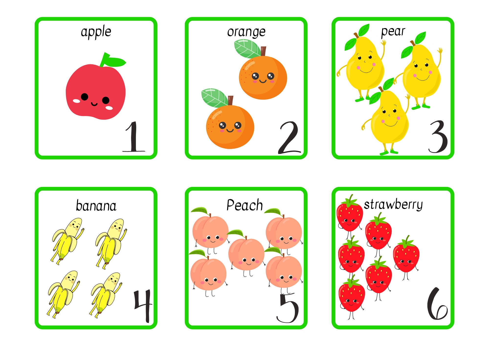 Printable and Cut Out Fruit Flashcards Educational and - Etsy UK