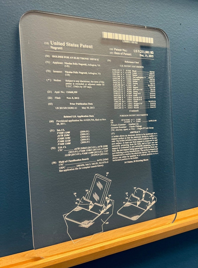 Custom Personalized Acrylic Patent Plaque - Etsy