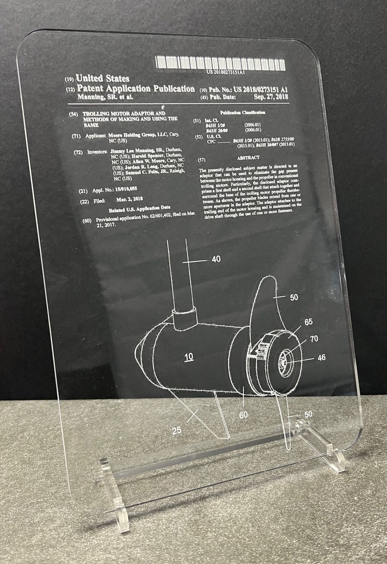 Custom Personalized Acrylic Patent Plaque - Etsy