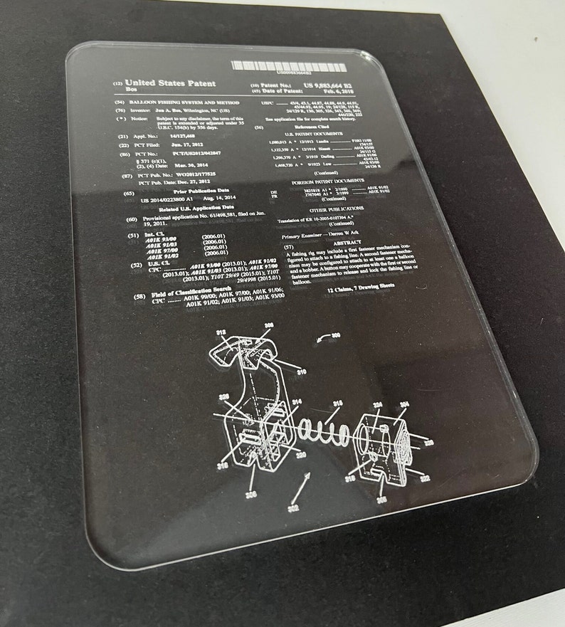 Custom Personalized Acrylic Patent Plaque - Etsy