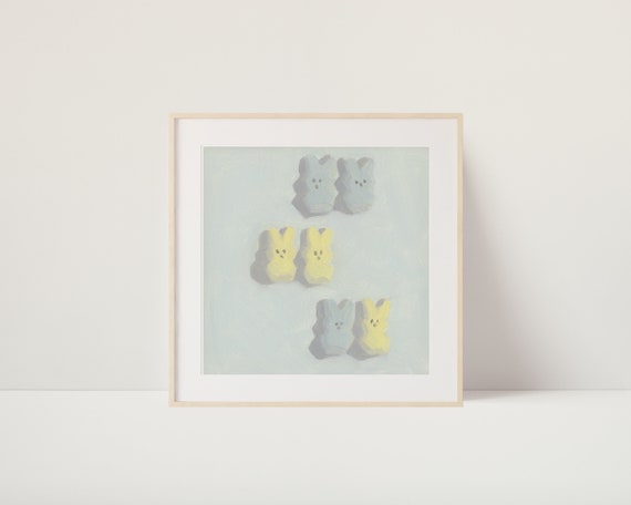 Digital Download Peeps Oil Painting Handmade Minimalist - Etsy