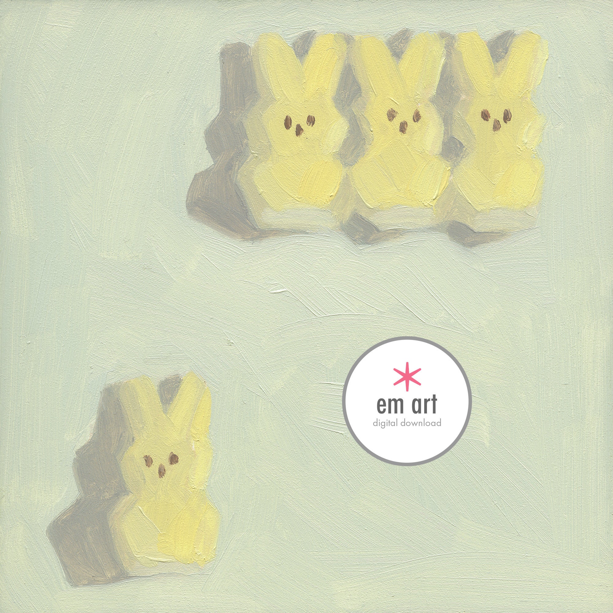 Digital Download Peeps Oil Painting Handmade Minimalist - Etsy