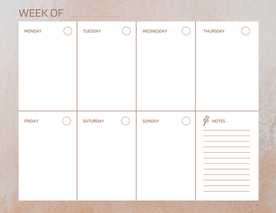 Printable Weekly Planner/to-do List With Notes - Etsy
