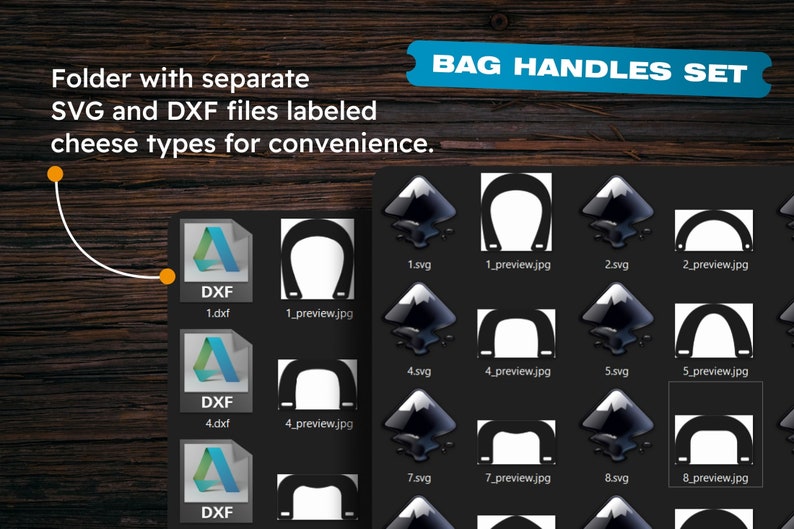 Bag Handles SVG for Laser Cut Files Big Set Bag Making DXF - Etsy