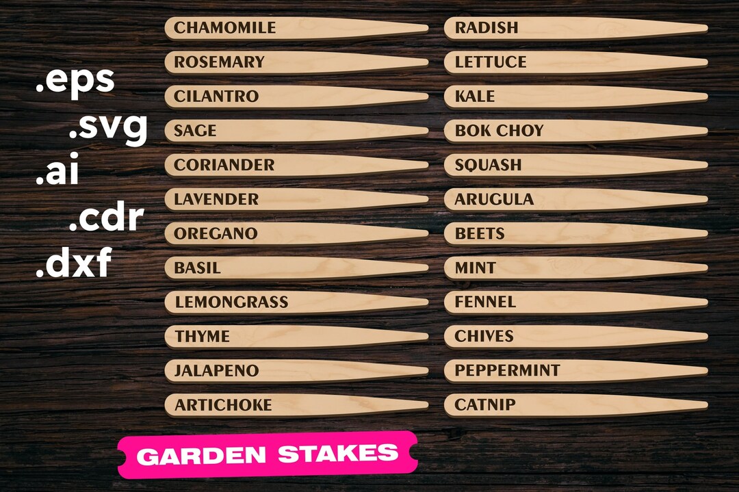 Vegetable Garden Markers Set Svg Laser Cut Files Vegetable Labels Laser ...