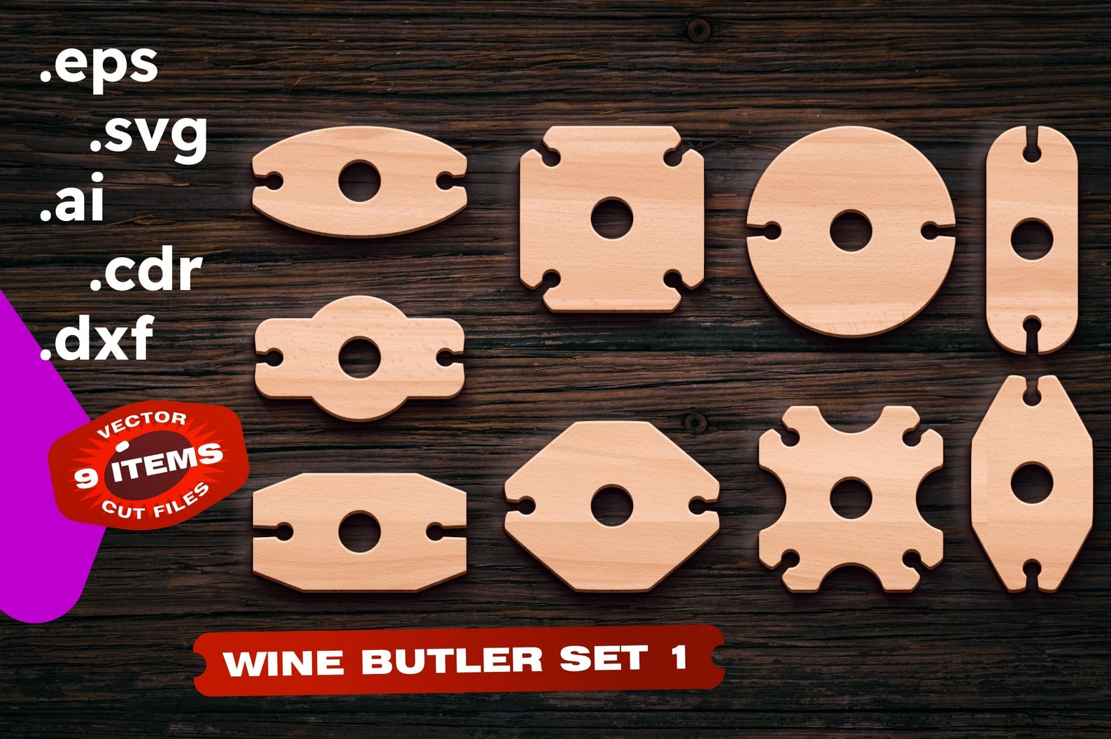 Wine Butler Svg Set 1 Dxf Laser Cut Files Cnc Router Lazer Cut - Etsy