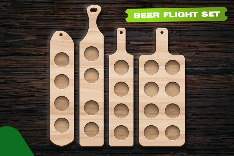 Beer Flight Boards Laser Cut Files, CNC Wood Kitchen Set (SVG DXF) - Etsy