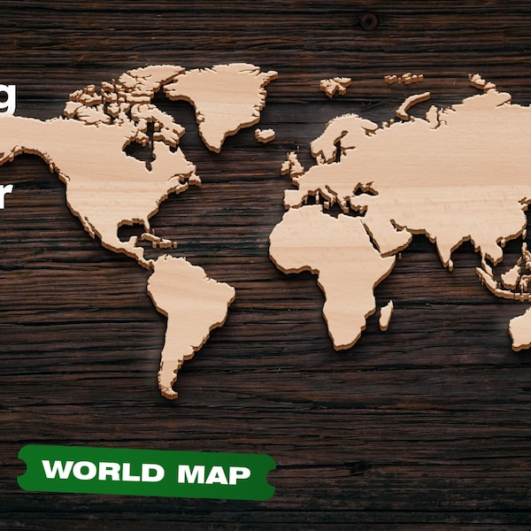 Cnc Wood Router World Map - Etsy
