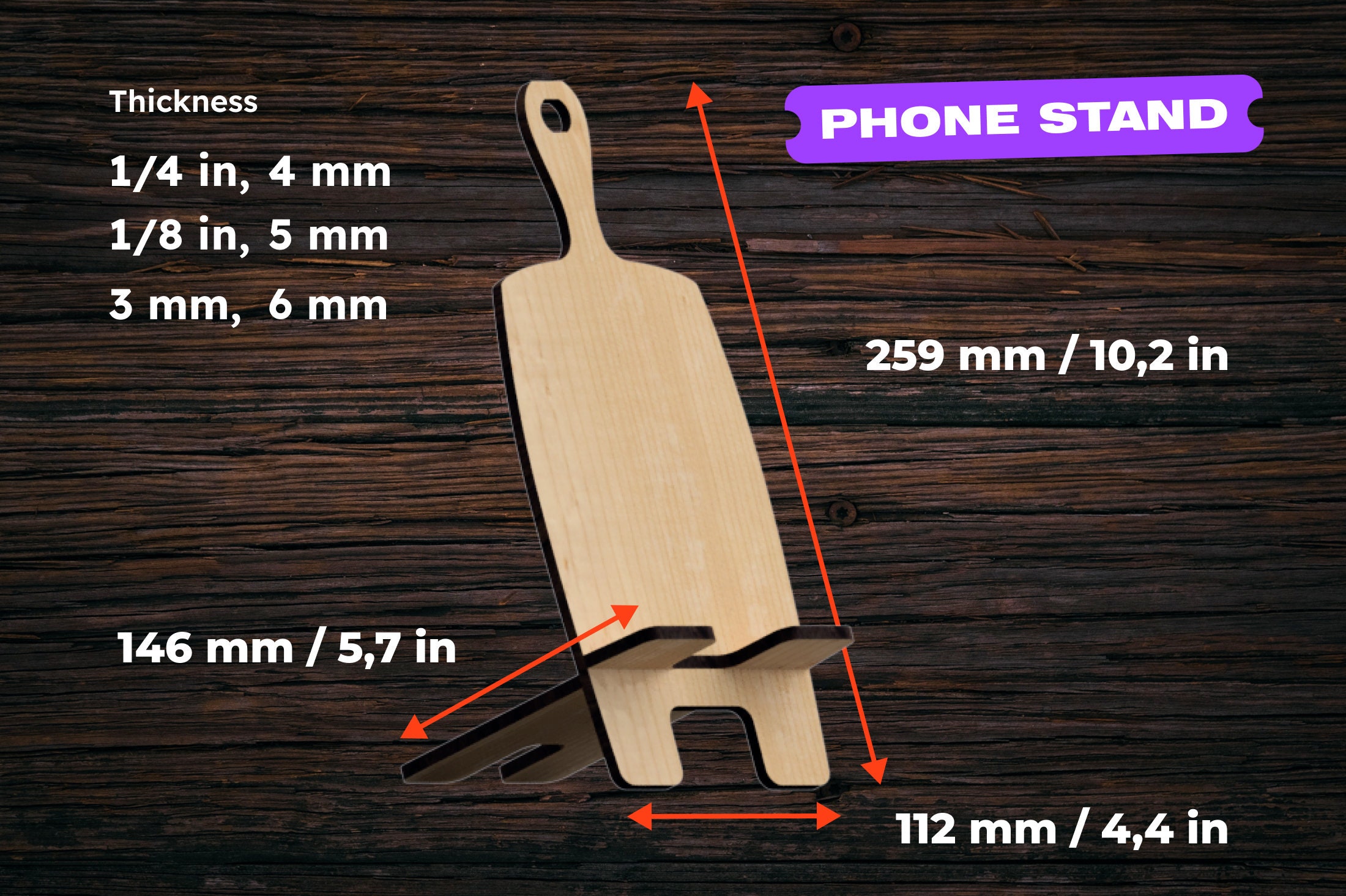 Phone Stand Svg Cutting Board Phone Stand Laser Cut Files - Etsy