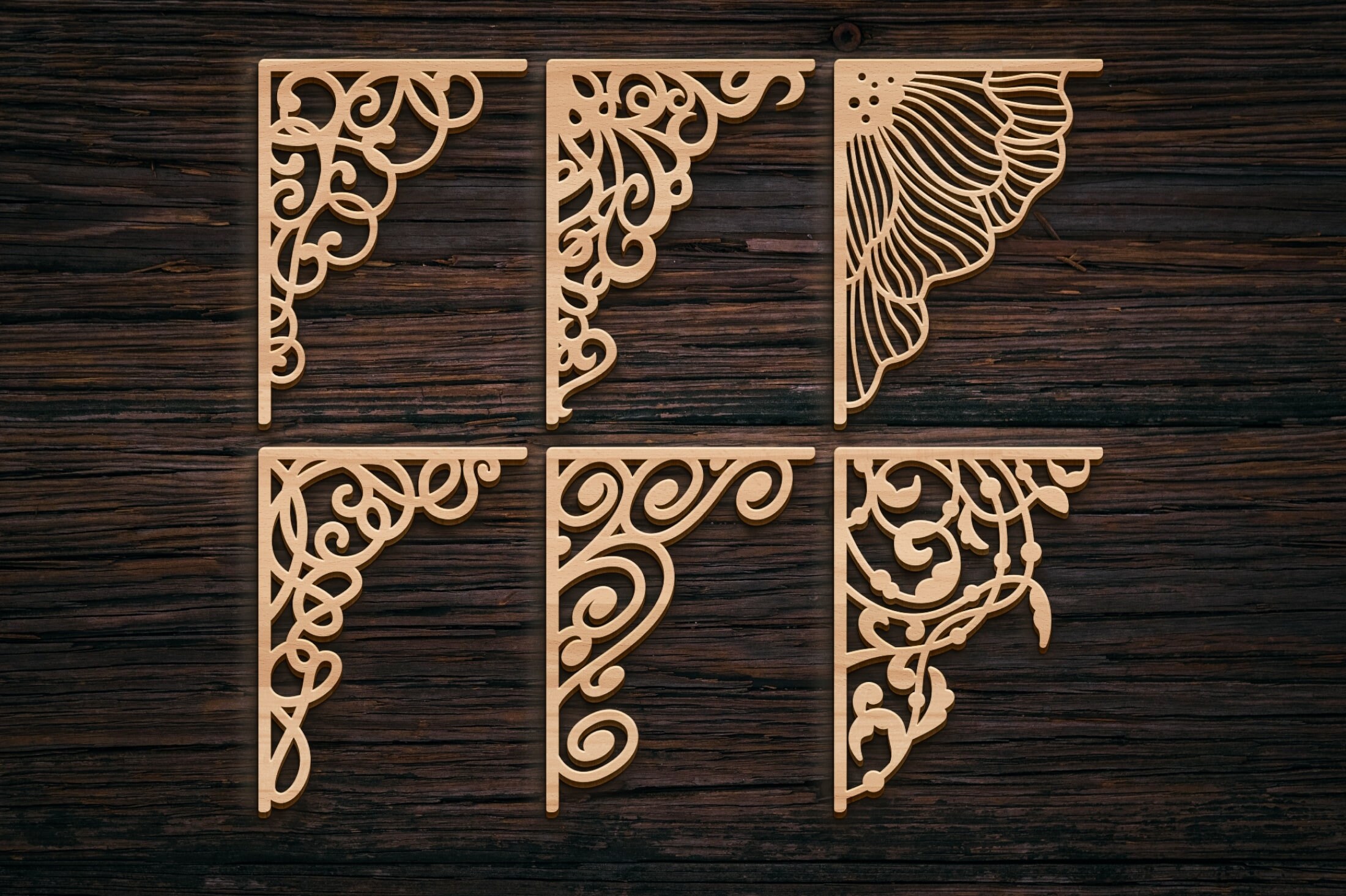 Swirl Corner SVG Set, Laser Cut Curtain Frame Designs (digital Files ...
