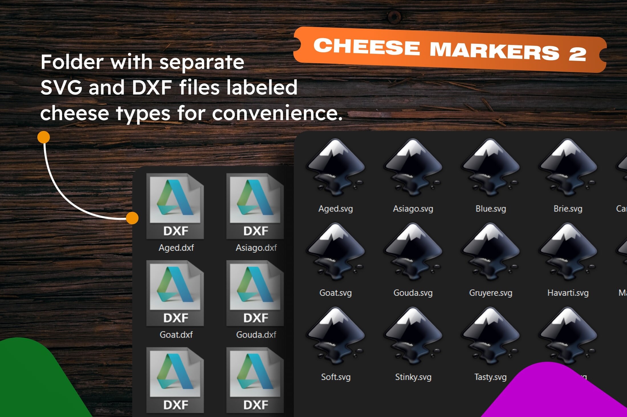 Cheese Markers 2 Set Svg Laser Cut Files Cheese Board Labels - Etsy ...