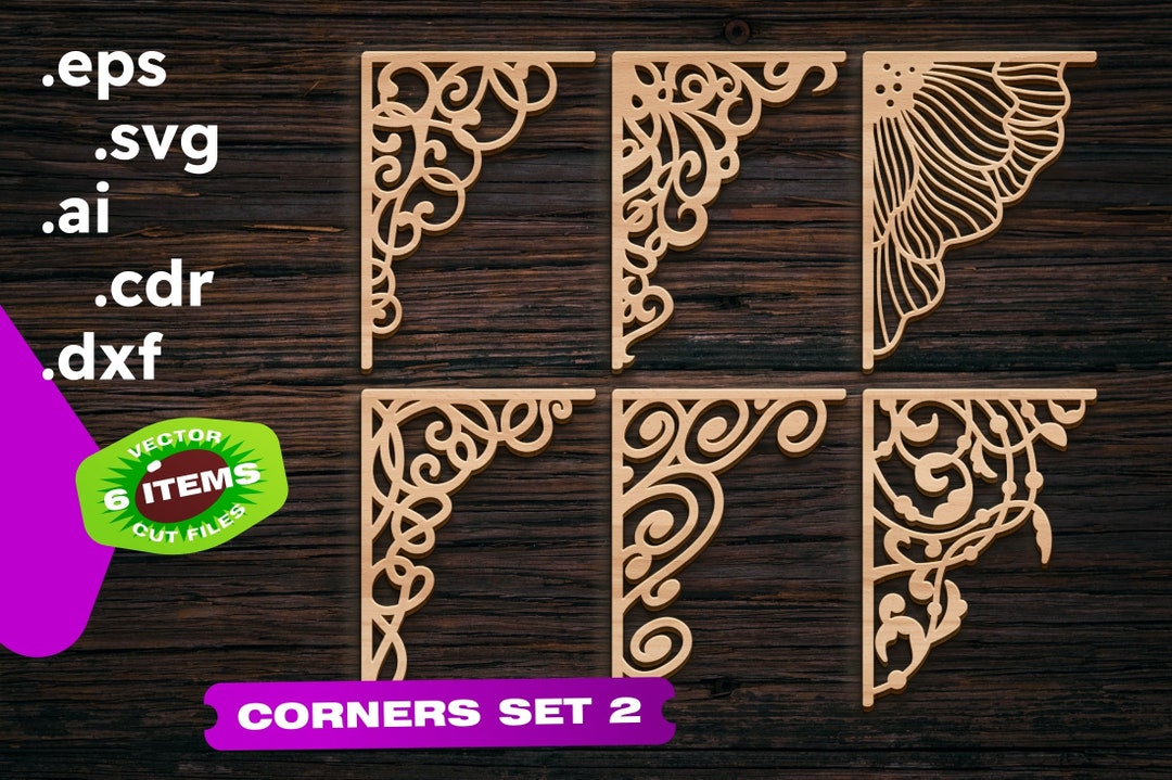 Swirl Corner SVG Set, Laser Cut Curtain Frame Designs (digital Files ...
