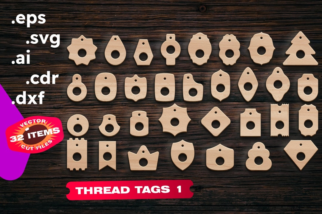 Thread Tag Svg Set 1 Embroidery Floss Sorter Floss Holder Laser Cut ...