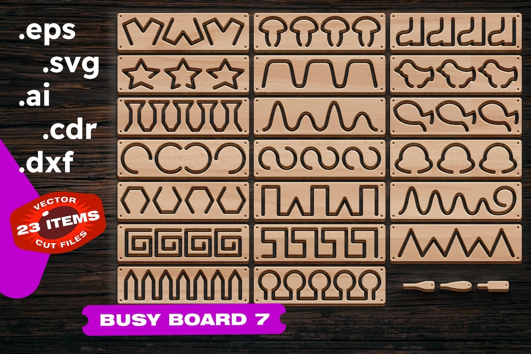 Busy Board Elements Laser Cut Files, CNC, Glowforge (SVG, DXF) - Etsy