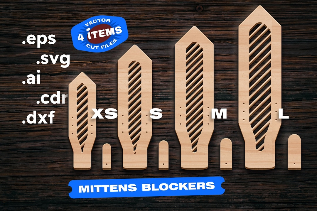 Adjustable Mitten Blockers Svg Laser Cut Files Knitting Form Dxf Files ...