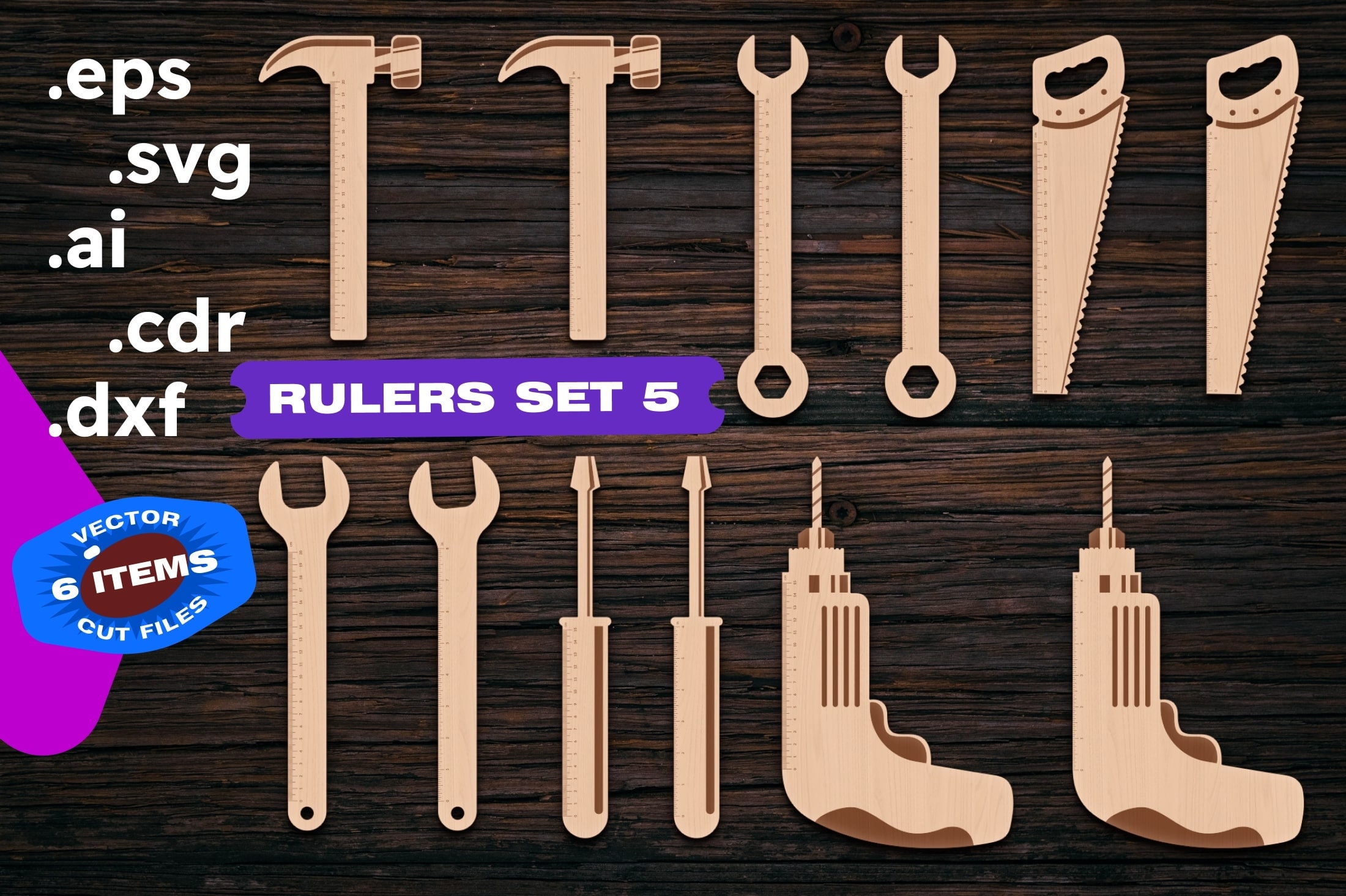 Ruler Toy Svg Ruler Set 5 SVG Ruler a Hammer Saw Screwdriver - Etsy