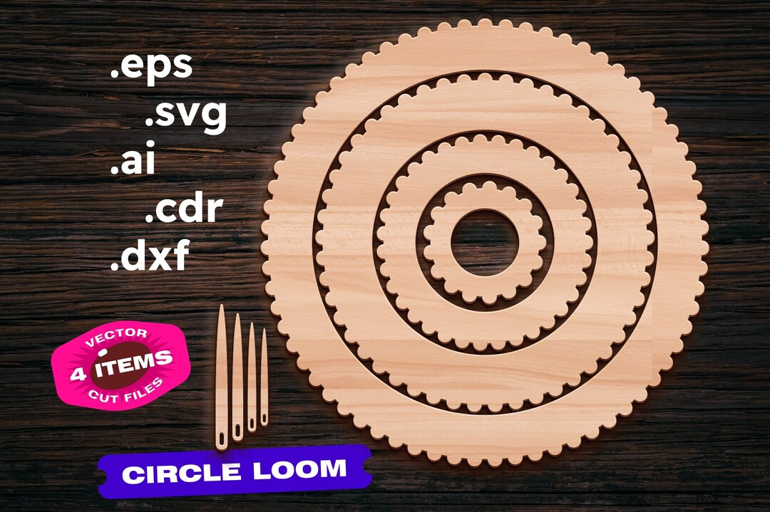 Circle Loom Set SVG Laser Cut Files Svg Dxf Vector Cut Files Wood ...
