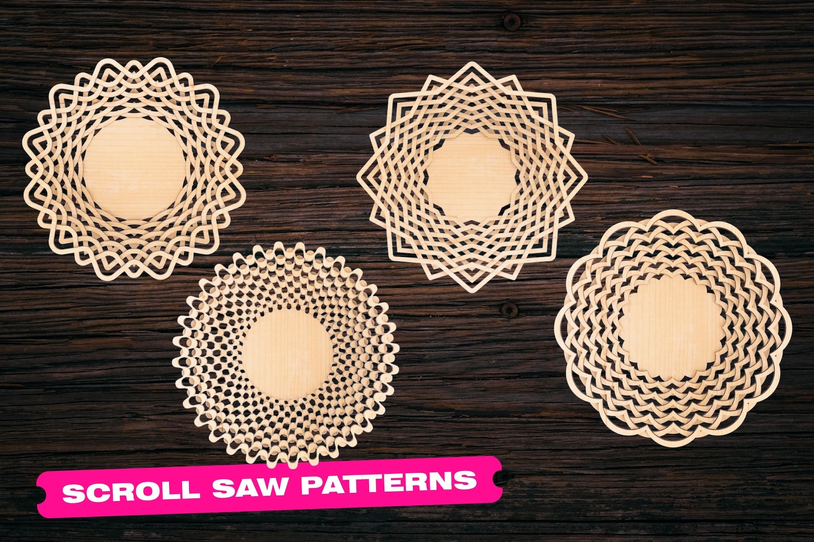 Scroll Saw Patterns SVG DXF Wood Plates Set Laser Cut Files - Etsy