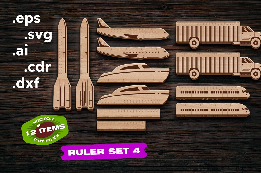 Transport Ruler SVG Set, Kids Educational Laser Cut Files - Etsy UK