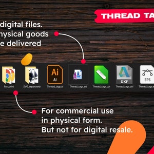 Thread Tag Svg Set 1 Embroidery Floss Sorter Floss Holder Laser Cut ...