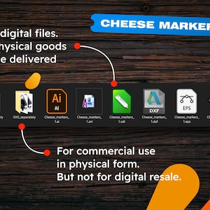 Cheese Markers 1 Set Svg Laser Cut Files Cheese Board Labels Laser Cut ...