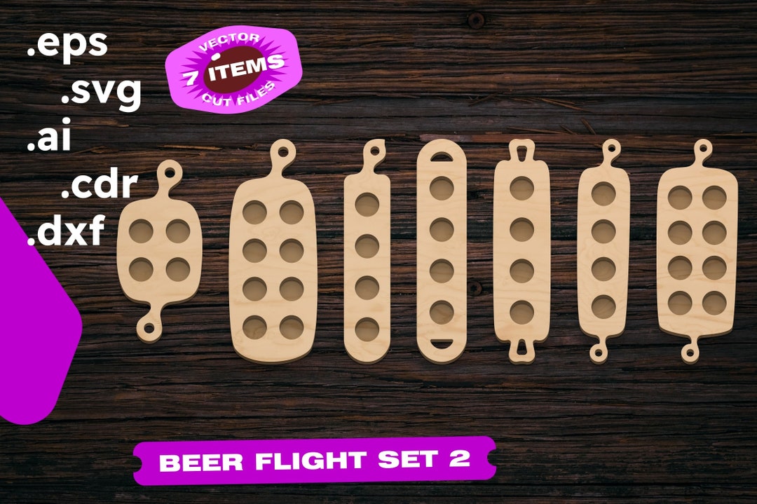 Beer Flight Svg Dxf Laser Cut Files Boards Set Svg Dxf Laser Cut Files ...