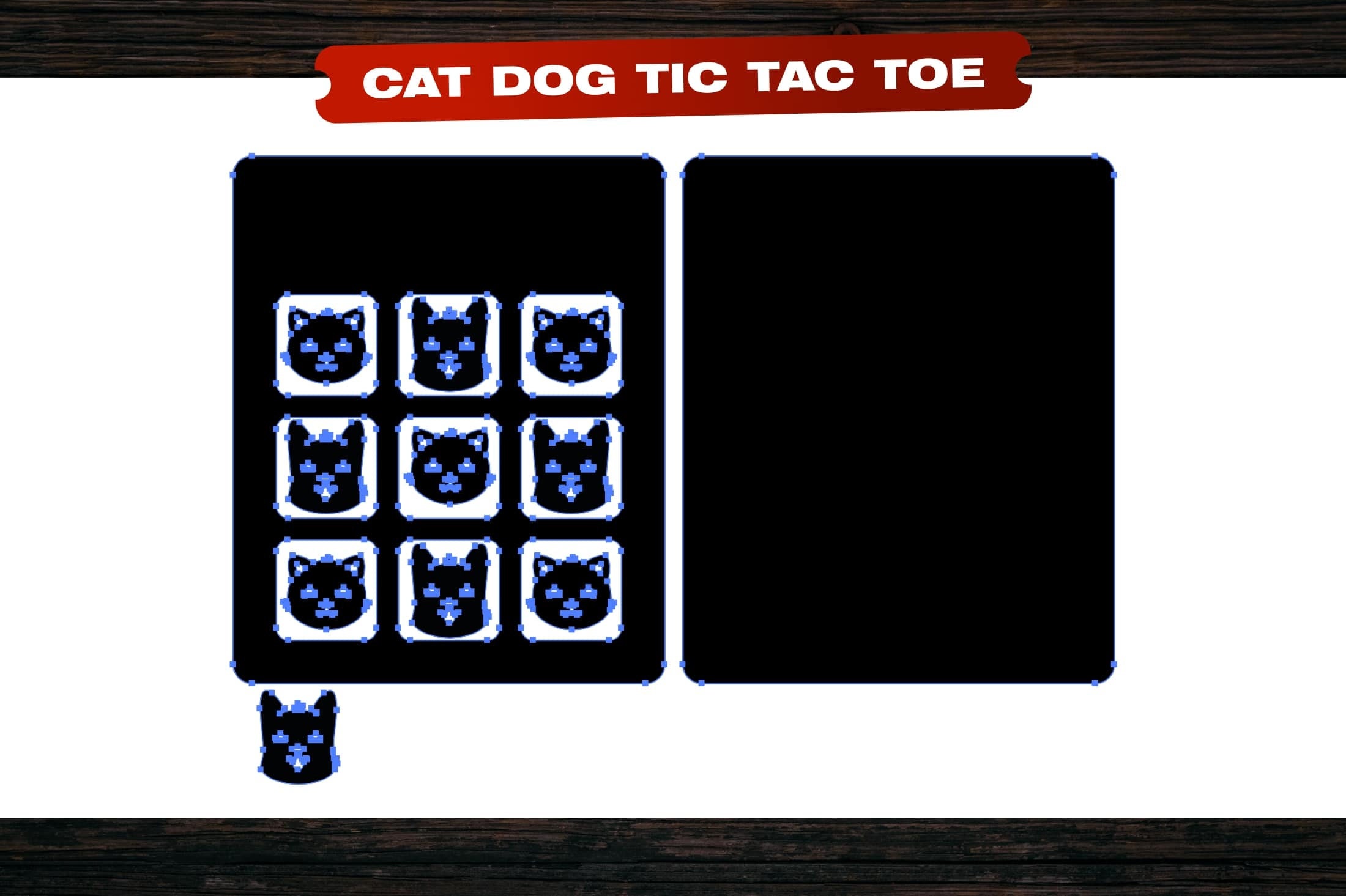 Cat Dog Tic Tac Toe Svg Laser Cut Files Woodworking Plans - Etsy