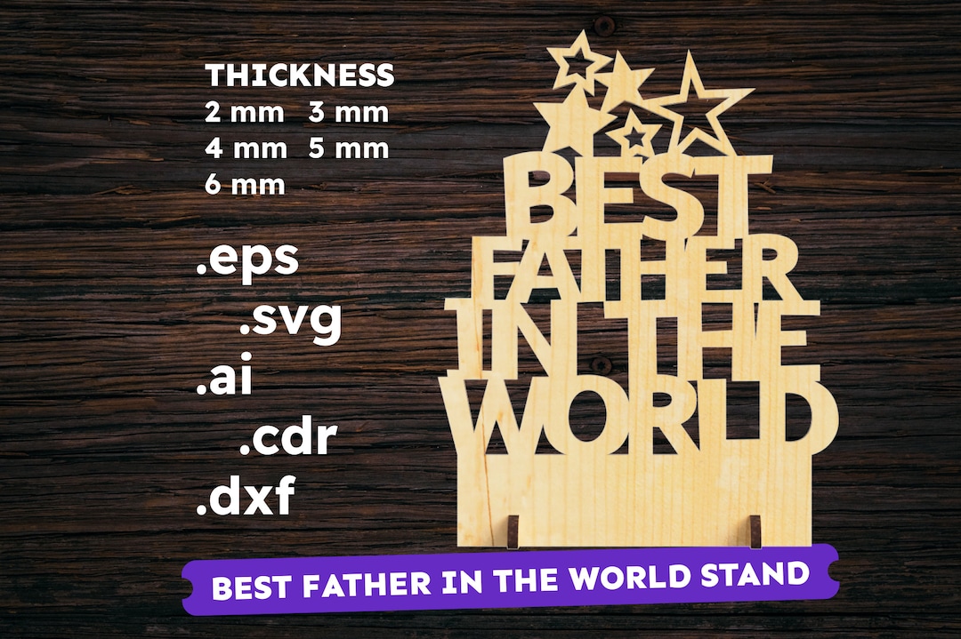 Mejor padre en el mundo soporte SVG archivos cortados con láser Florero ...