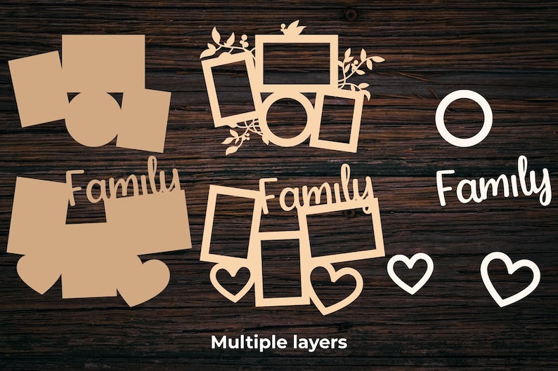 Laser Cut Photo Frame Set, Wood CNC Files (svg, Dxf, Cdr) - Etsy