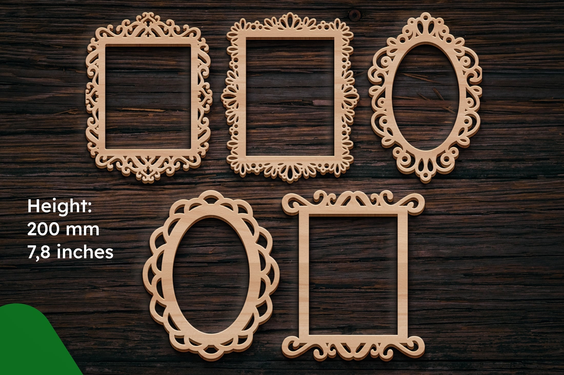 Photo Frame SVG Laser Cut Files, CNC Woodworking (set of 5) - Etsy