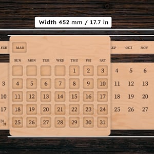 Perpetual Calendar Svg Laser File Laser Cut Files Cnc Plans Vector ...